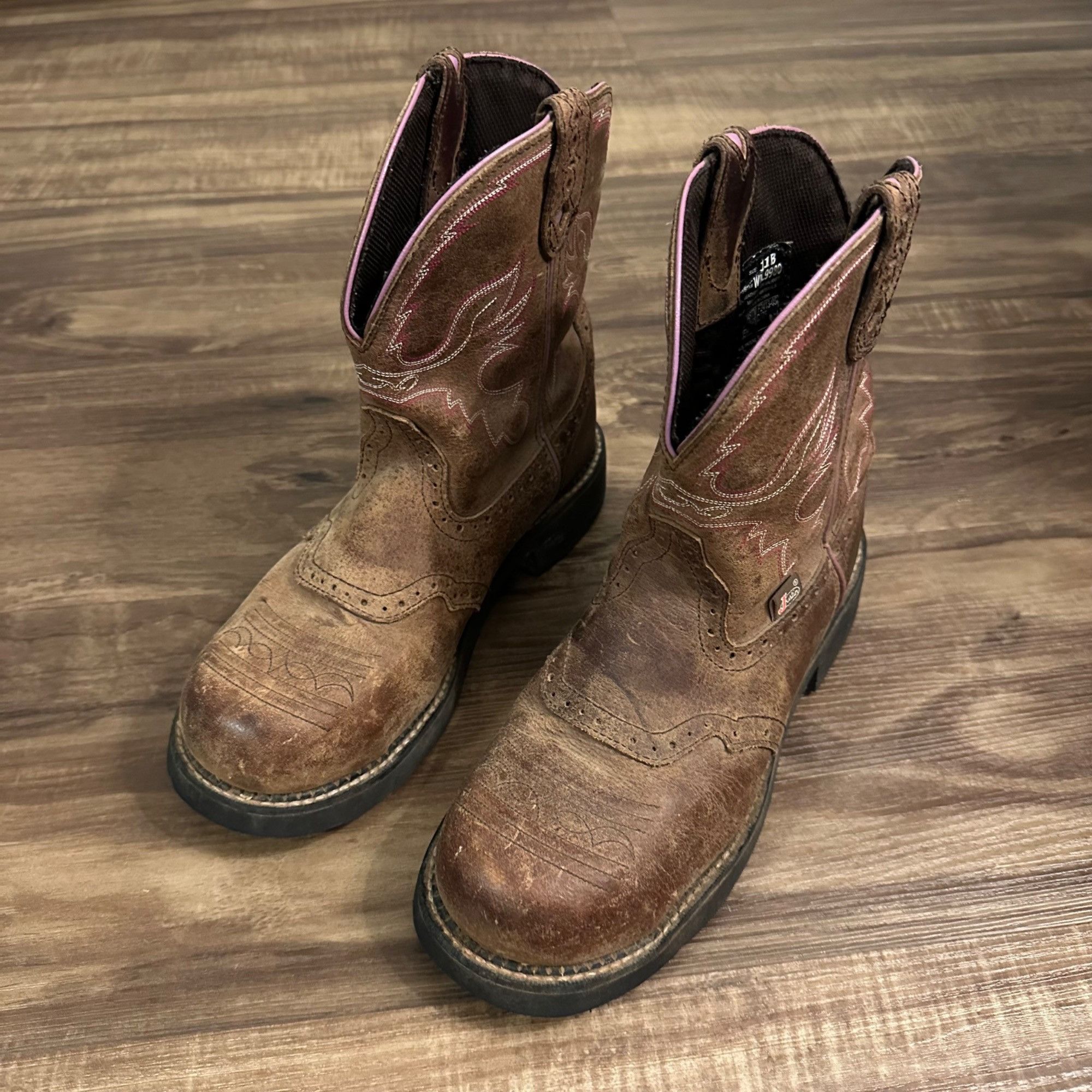 Justin Justin Steel Toe Work Boots Wanette Brown WKL9980 Sz 11 | Grailed