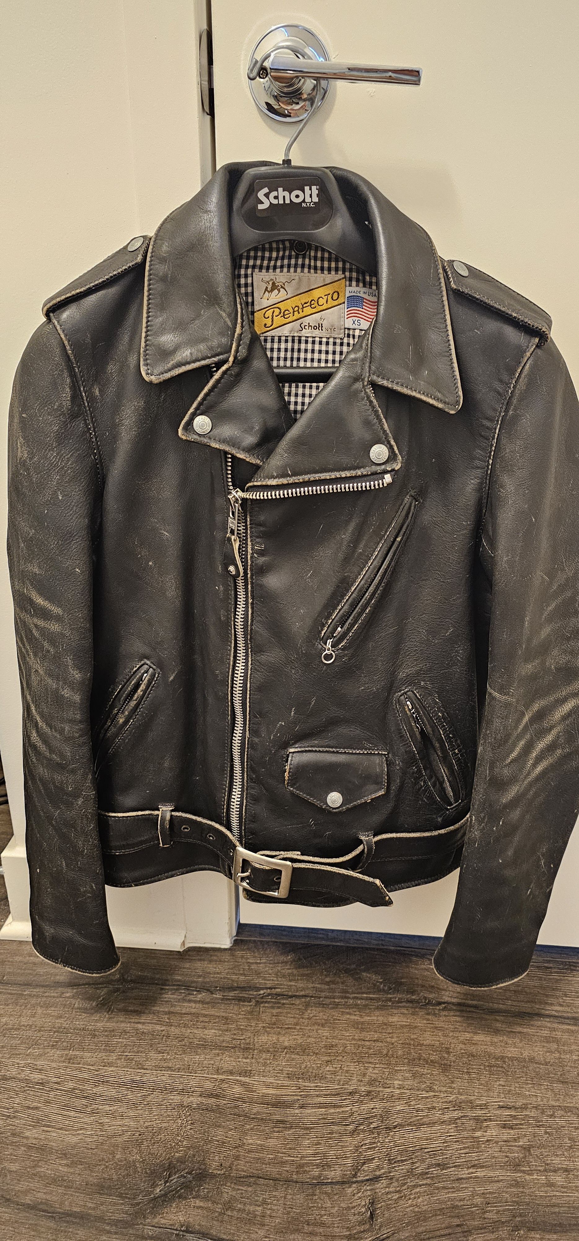 Schott Schott Vintaged Leather Motorcycle Jacket PER70 | Grailed