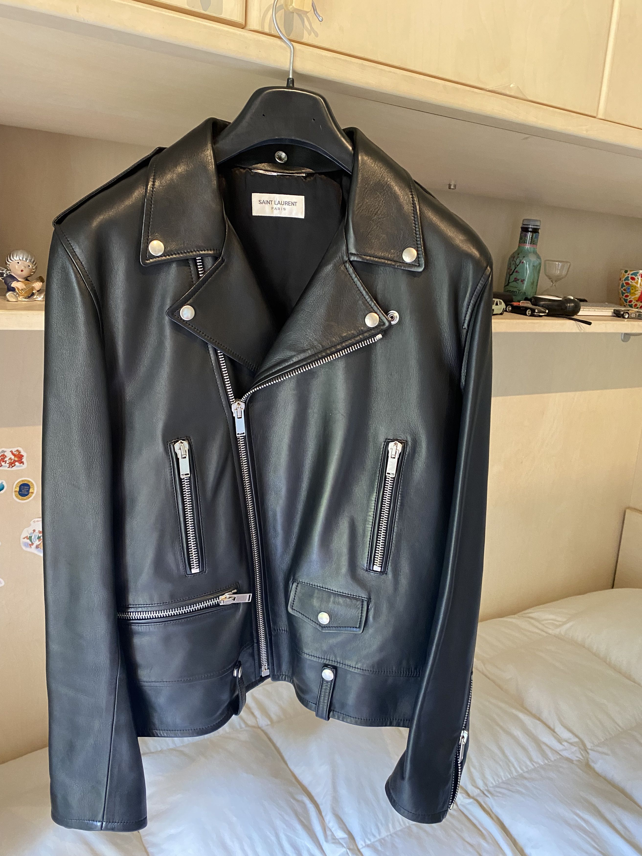 Saint Laurent Paris ICONIC L01 Leather Motorcycle Jacket by Saint ...
