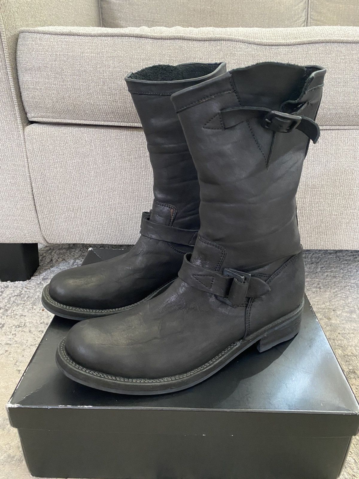 Isamu Katayama Backlash Backlash - Black Leather Engineer Boots | Grailed