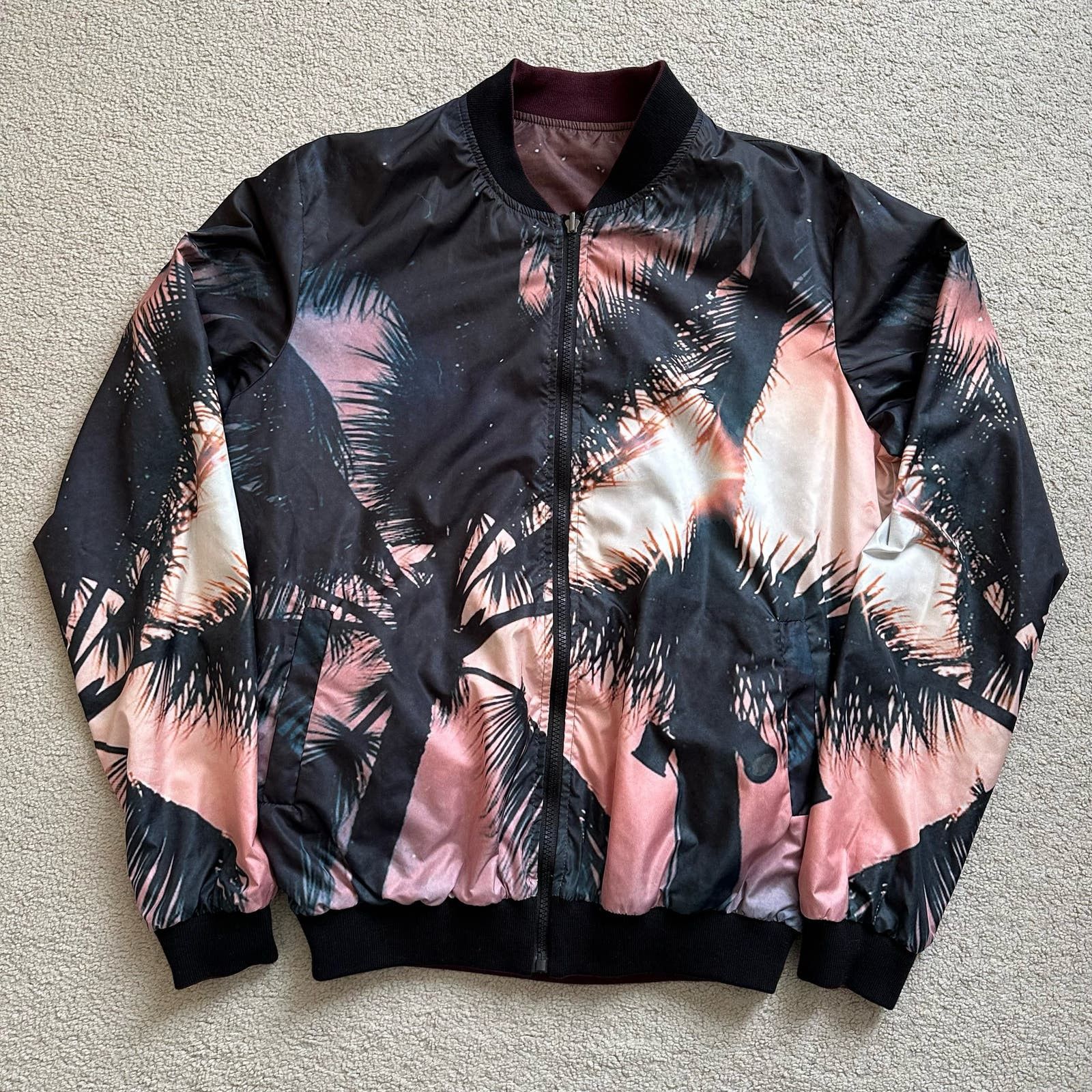 Fifteen And Half Fifteen and Half Reversible Bomber Jacket Palm Trees ...