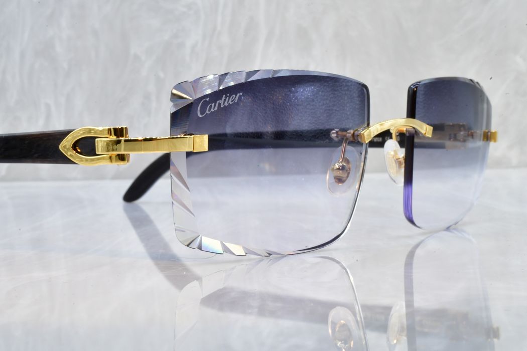 Cartier Cartier diamond cut white horn sunglasses C decor buffs | Grailed