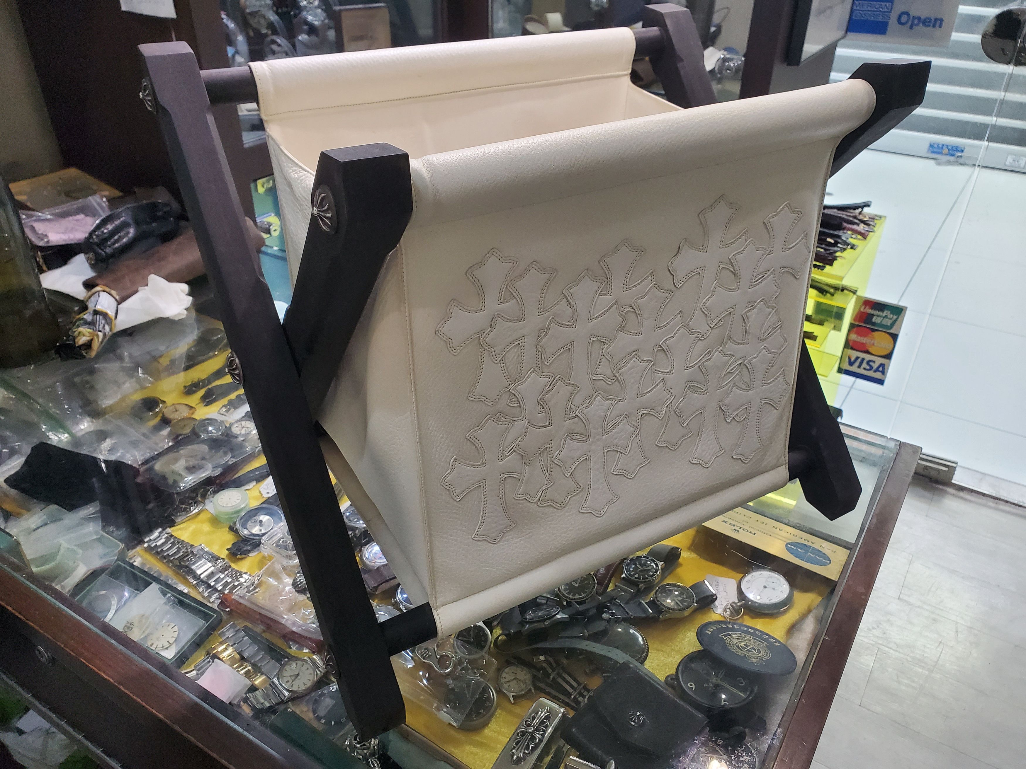 Chrome Hearts Chrome Hearts Ebony Wood Multi Crosses Magazine Rack ...