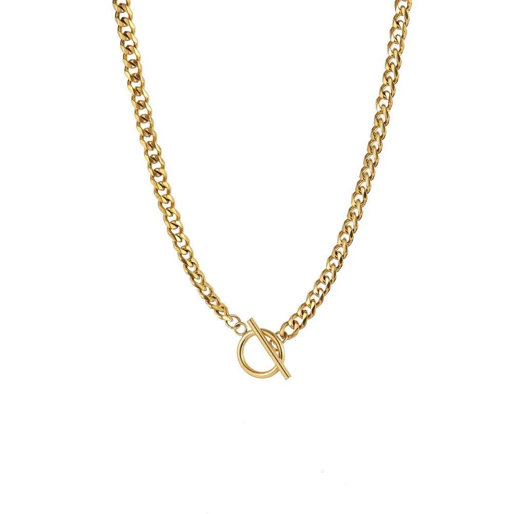 Chain × Cuban Link Chain × Streetwear Simple Toggle Clasps Choker Chain ...