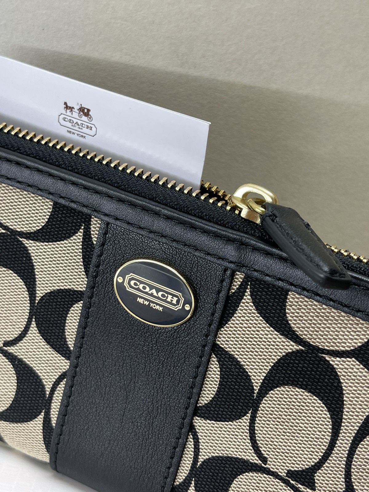 Coach (new+tag) Coach signature monogram slim zip wallet | Grailed