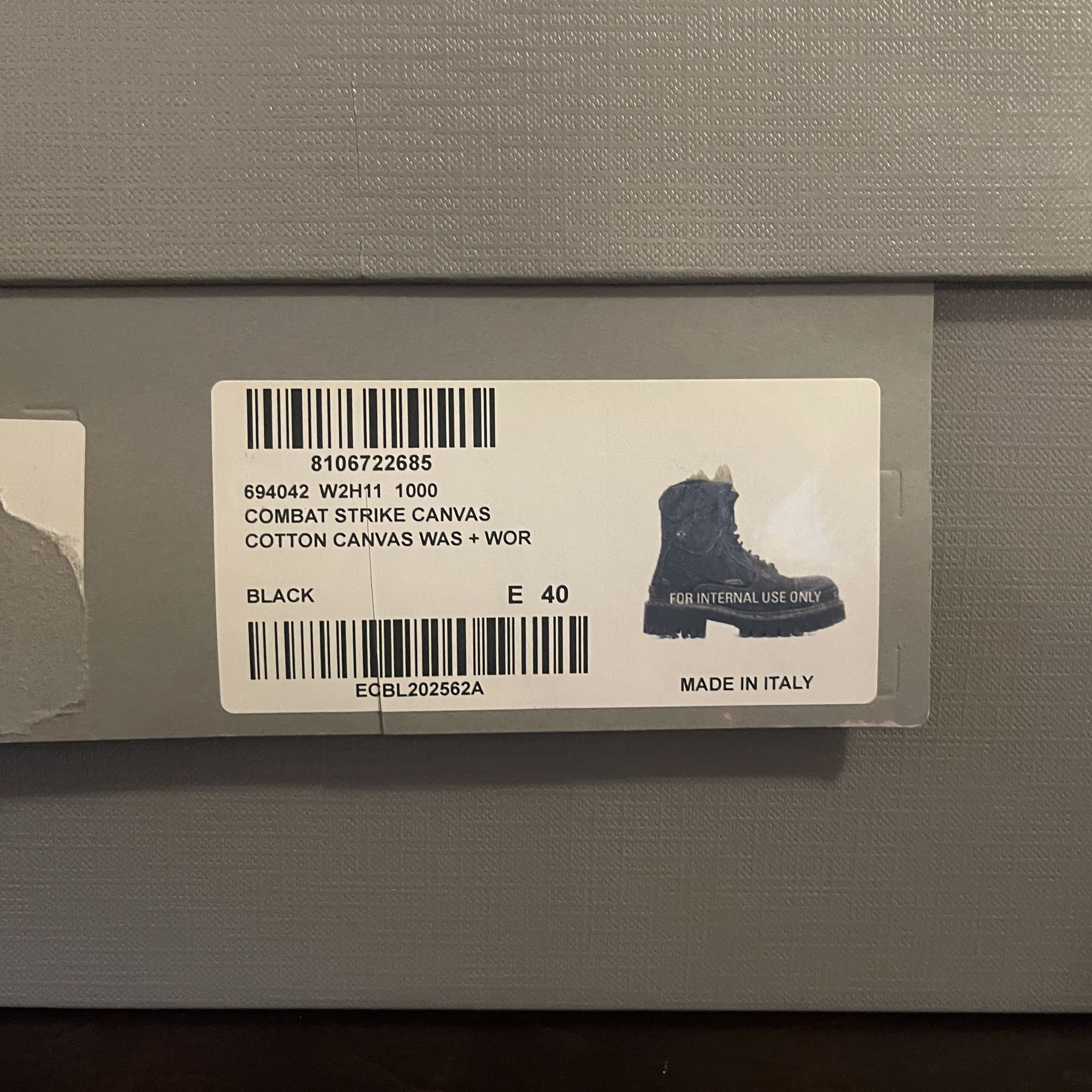 Balenciaga Balenciaga - Black Canvas Distressed Combat Strike 20mm Boot ...