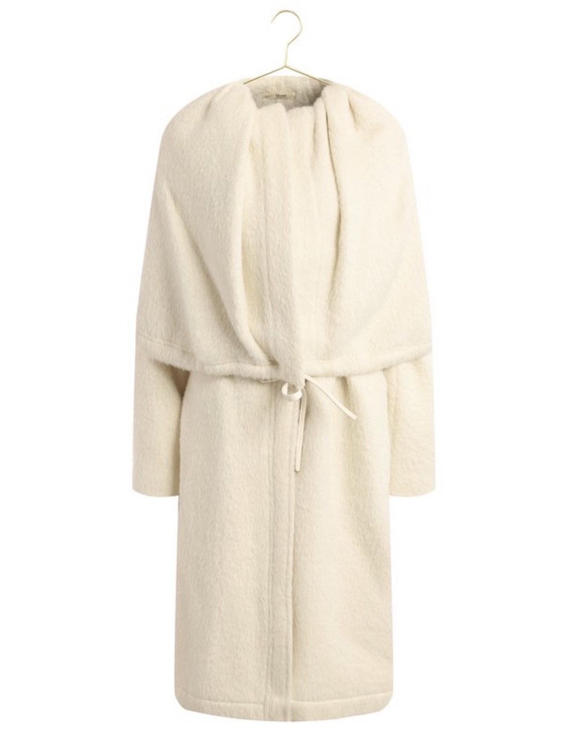Celine Celine Wool Alpaca Light White Heavy Coat | Grailed