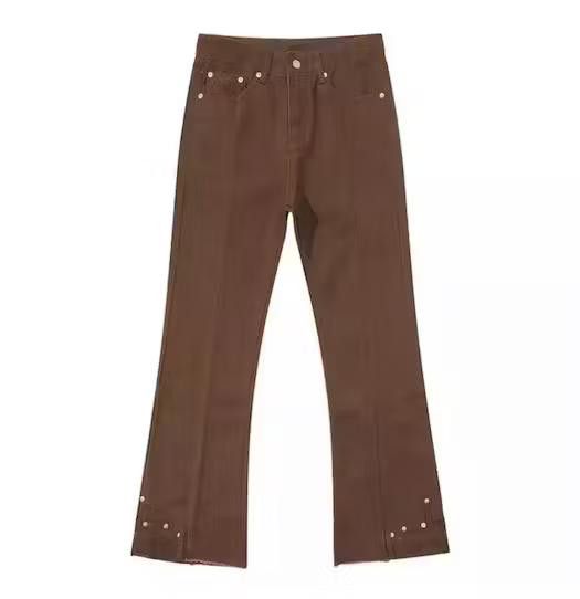 Streetwear Flared Brown Stack Denim Jeans | Grailed