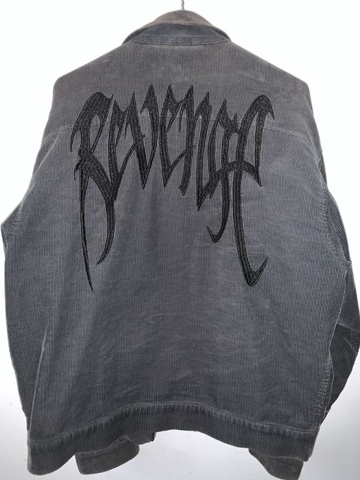 Revenge Black/ black logo revenge corduroy jacket | Grailed