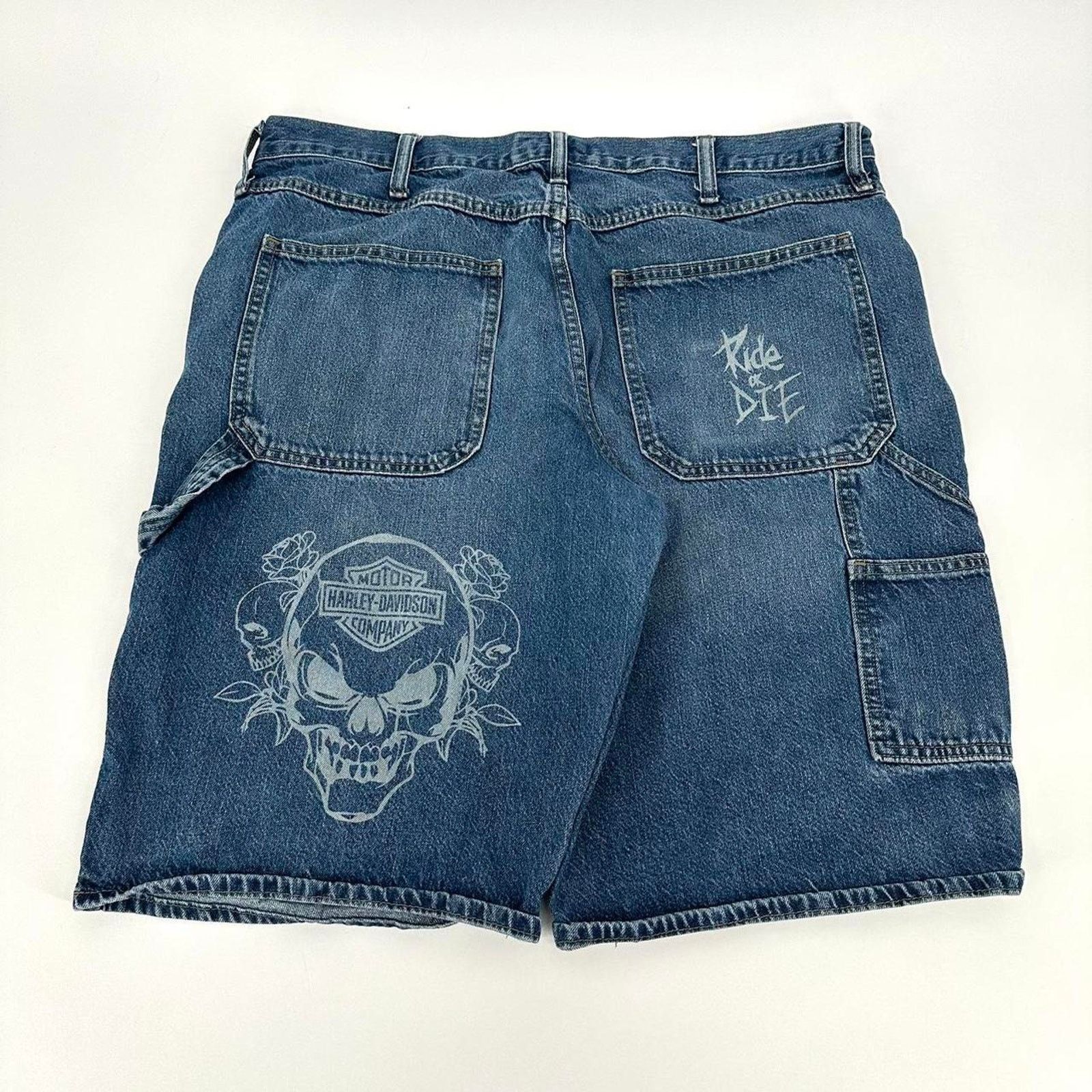 Harley Davidson Vintage harley davidson skull carpenter jorts | Grailed