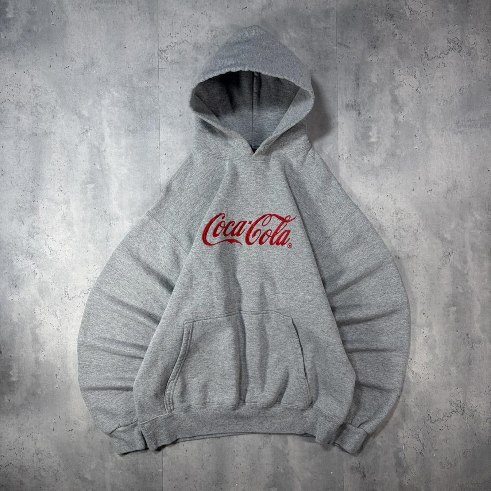 Coca Cola Vintage Grey Coca Cola Heavyweight Boxy Skater Hoodie | Grailed