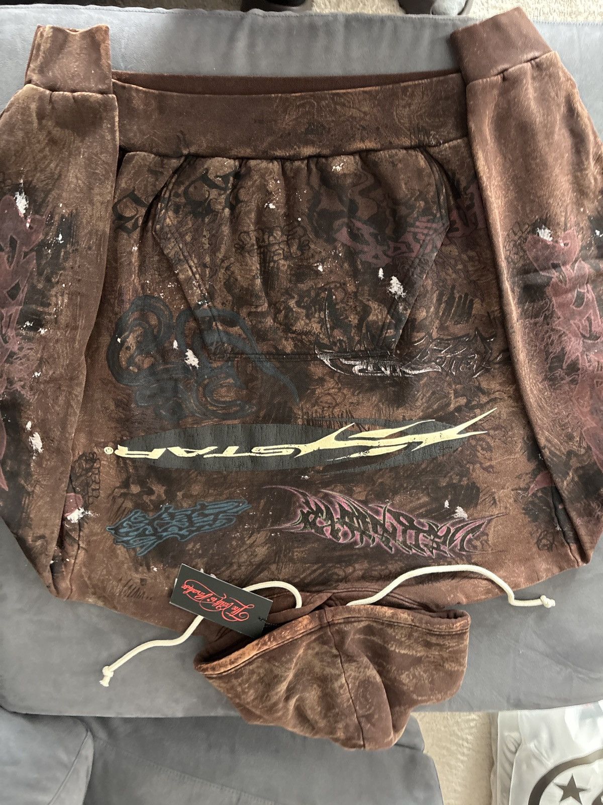 HELLSTAR Hellstar graffiti hoodie brown capsule 11 | Grailed