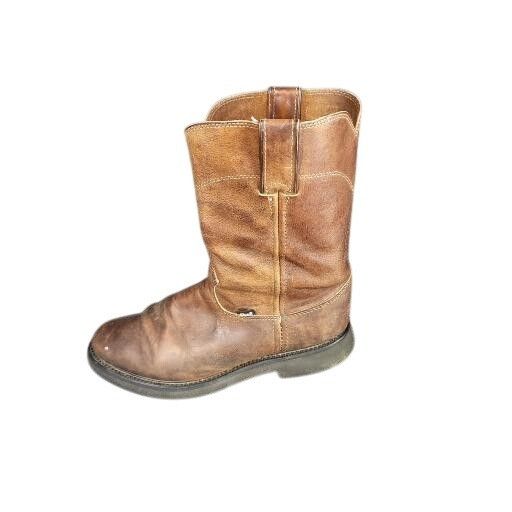 Justin Boots Justin 4760 Brown Leather Conductor Boots Men Sz 9.5D ...