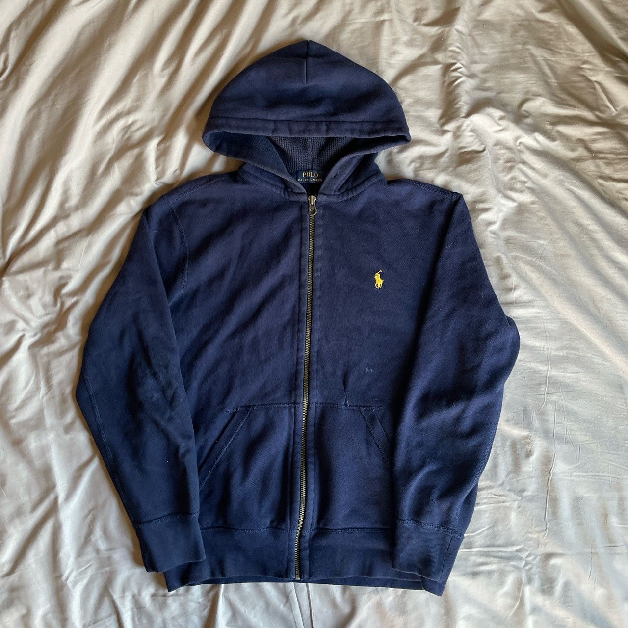 Polo Ralph Lauren Vintage Navy Blue Heavyweight Polo Zip up hoodie ...