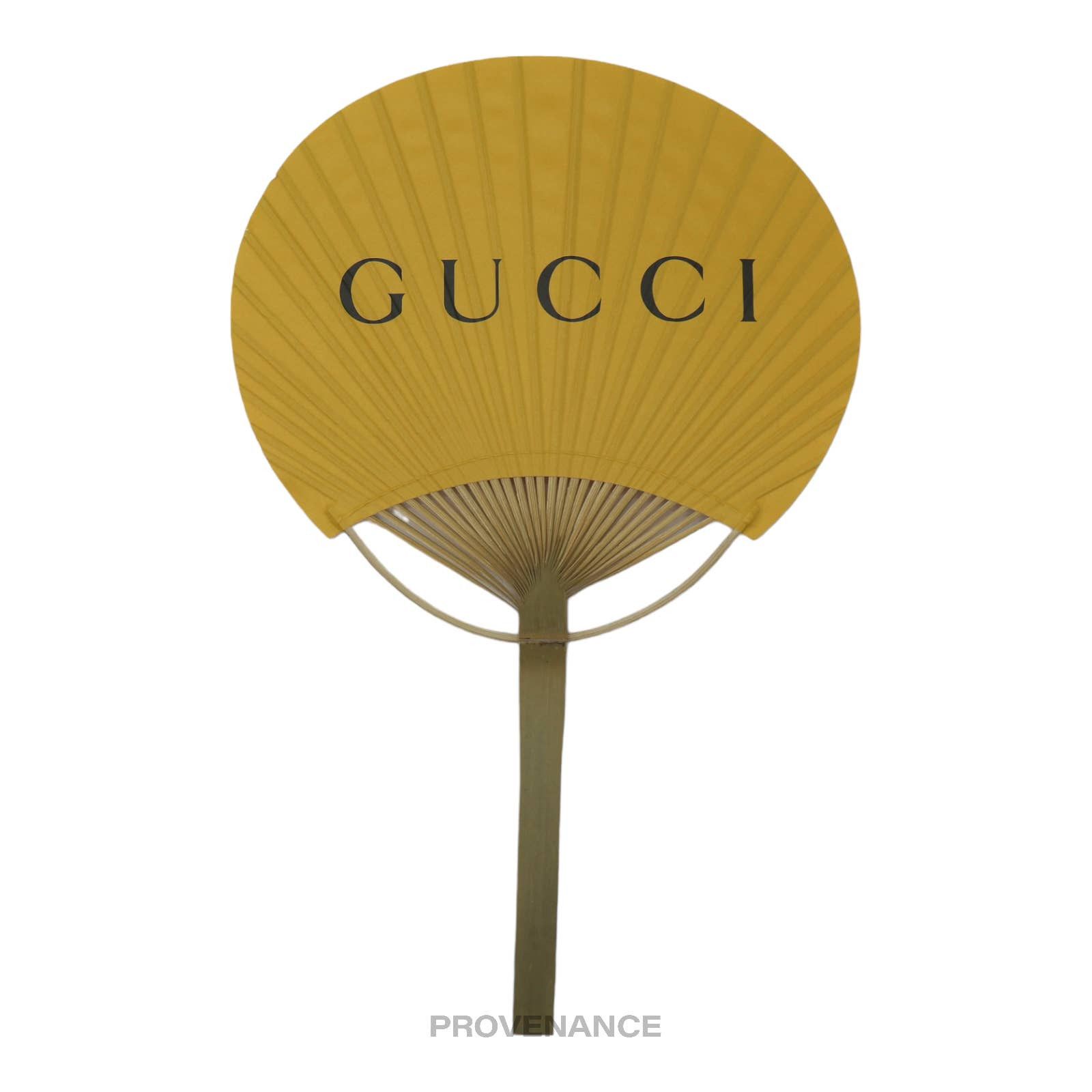 Gucci 🔴 Gucci Logo Bamboo Hand Fan - Yellow | Grailed