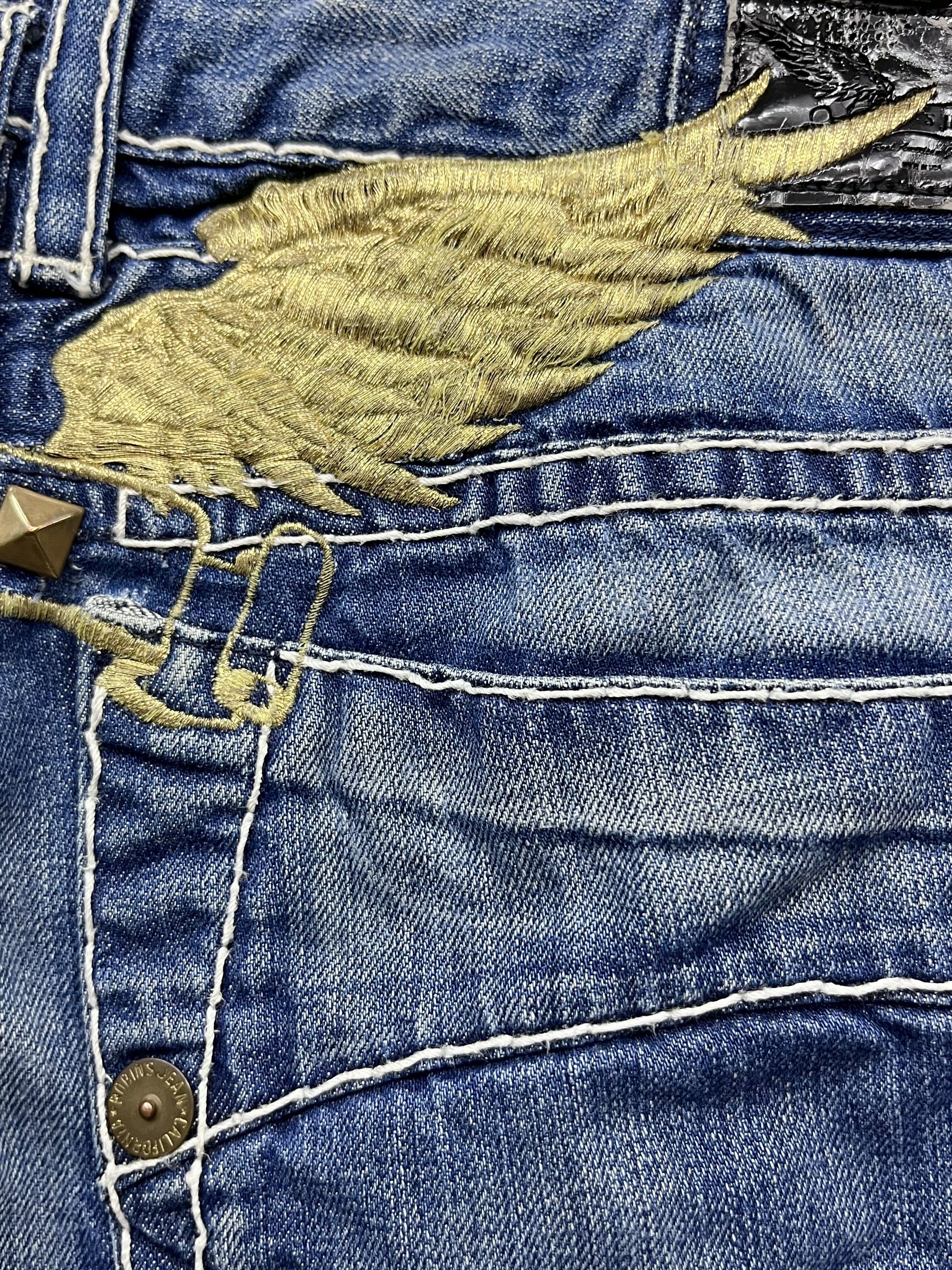Robins Jeans 🔥ROBIN’S JEANS Gold Wings Embroidered Big Stitch ...