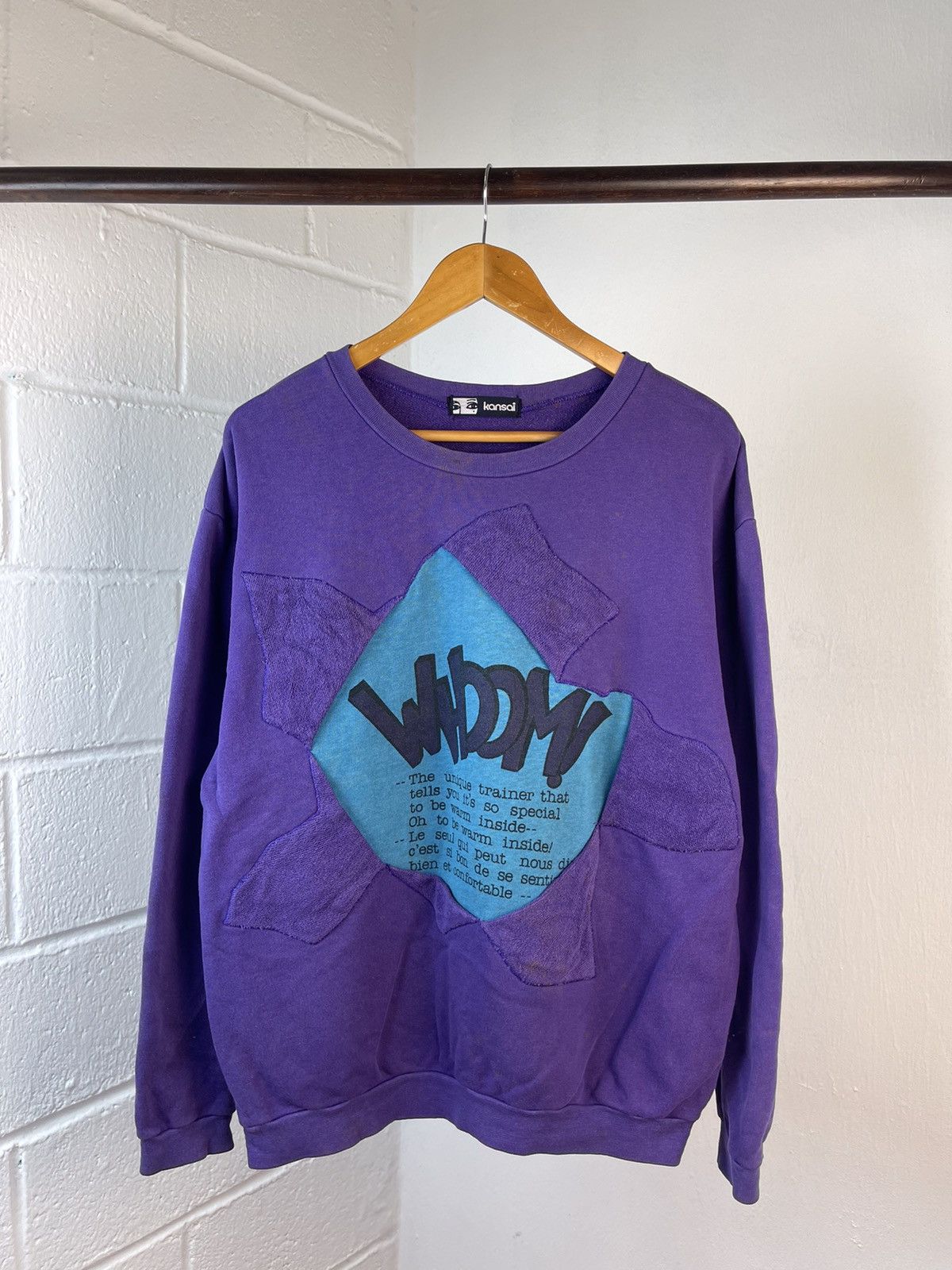 Designer 80s Kansai Eyes “Whoom!” Poem Cut Patch Sweatshirt | Grailed