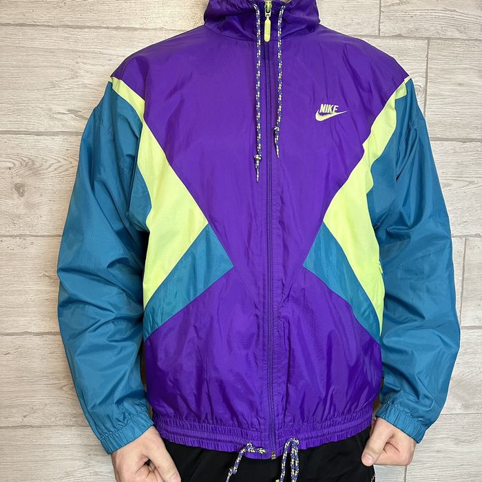 Nike NIKE jacket, neon, vintage track top, 90s hip hop, 1990s | Grailed