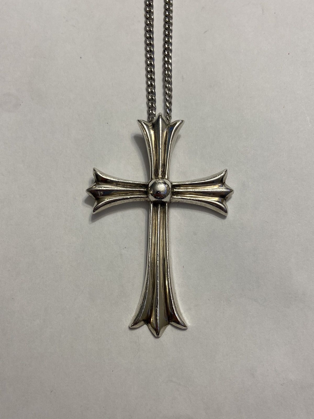 Chrome Hearts RARE Chrome Hearts Large Cross Pendant Chain Necklace ...