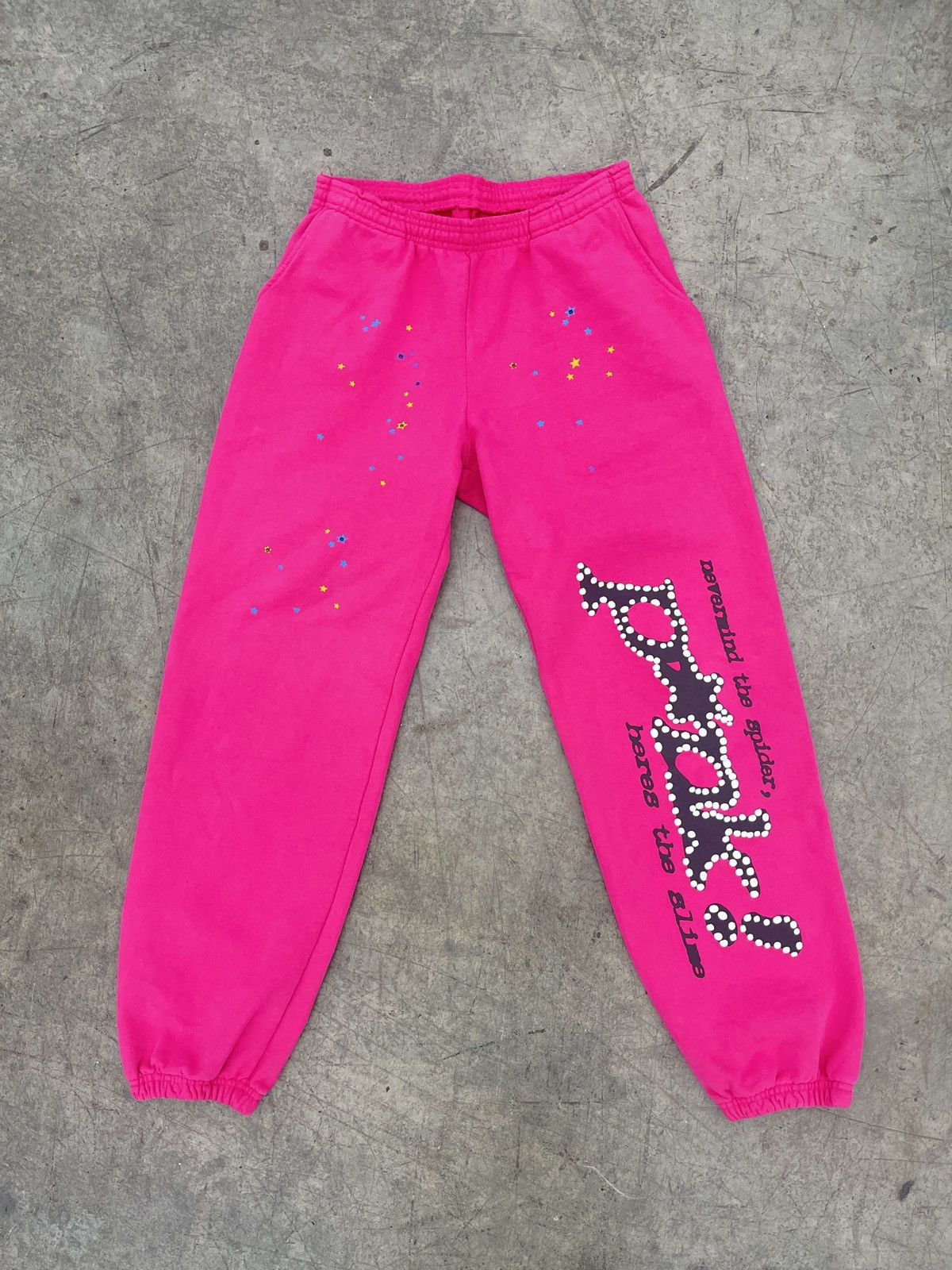 Streetwear Pink Sp5der Sweatpants- L | Grailed