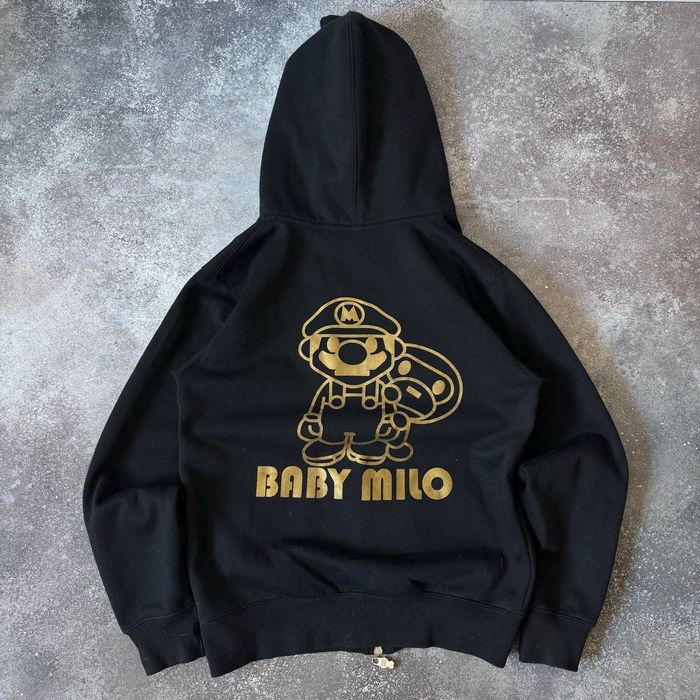 Vintage Bape Baby Milo x Nintendo Mario Bros Full Zip Hoodie | Grailed