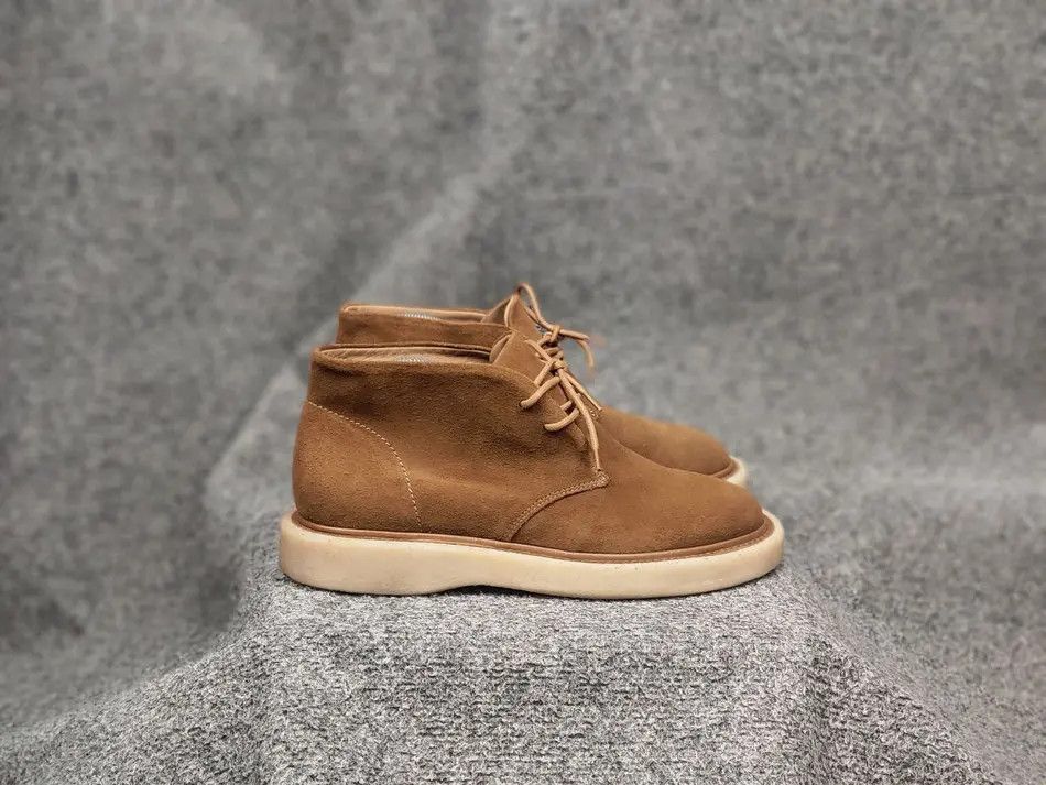 Cos × Designer × Luxury Cos premium beige leather suede derby Ankle ...