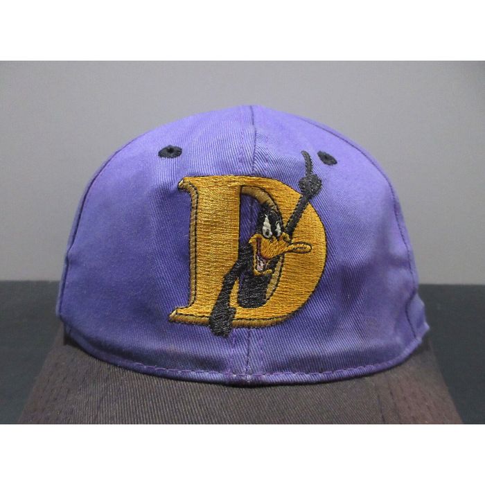 Vintage VINTAGE Six Flags Hat Cap Snap Back Purple Black Daffy Duck ...