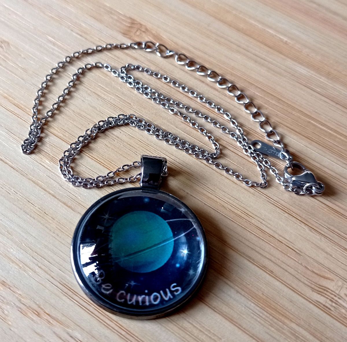 Hysteric Glamour × Japanese Brand × Vintage Punk Tiny Planet Uranus Art Crafted Silver Necklace ...