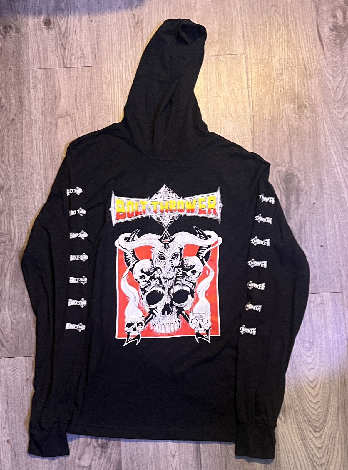 Band Tees DEATH METAL HOODED LONGSLEEVE | Grailed