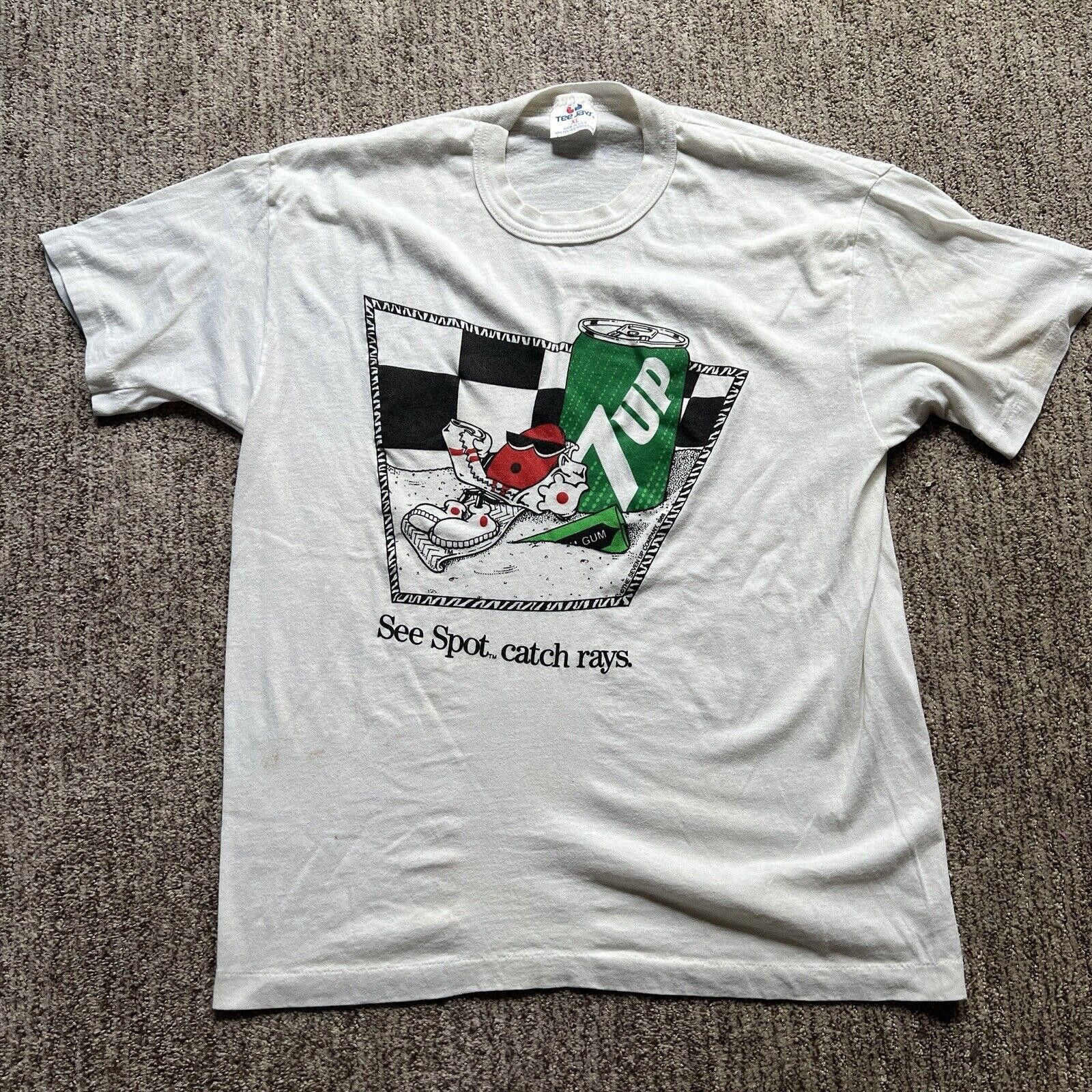 Designer Vintage 1980's 7UP Soda SPOT Character T-Shirt XL | Grailed