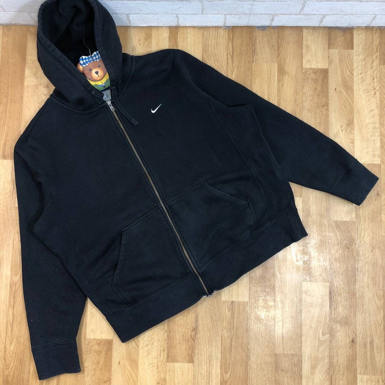 Nike Vintage Nike Swoosh Zip Up Hoodie Black Color | Grailed