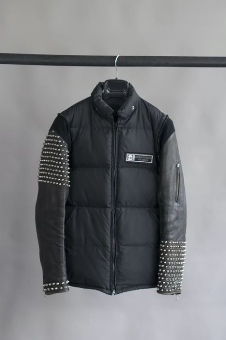 Undercover Undercover FW05 hybrid studded leather down jacket | Grailed