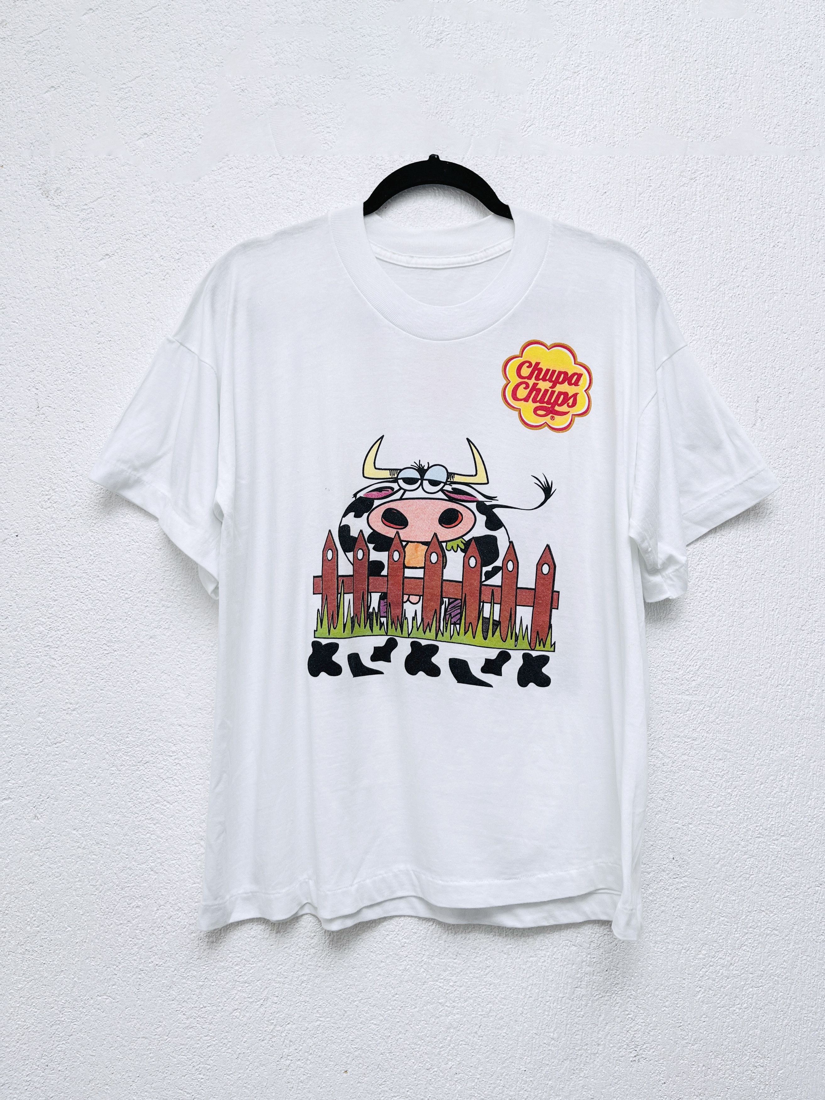 Streetwear × Vintage 90s vintage Chupa Chups cow t shirt | Grailed