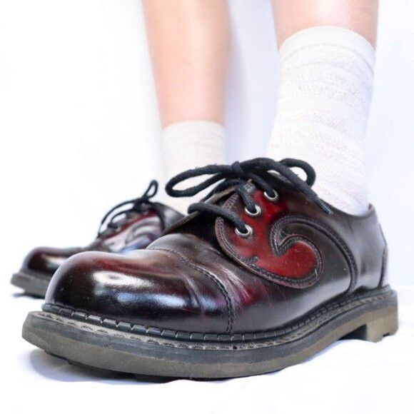 John Fluevog Vintage John Fluevog Derby Swirl Leather Oxfords - 5-5.5US ...