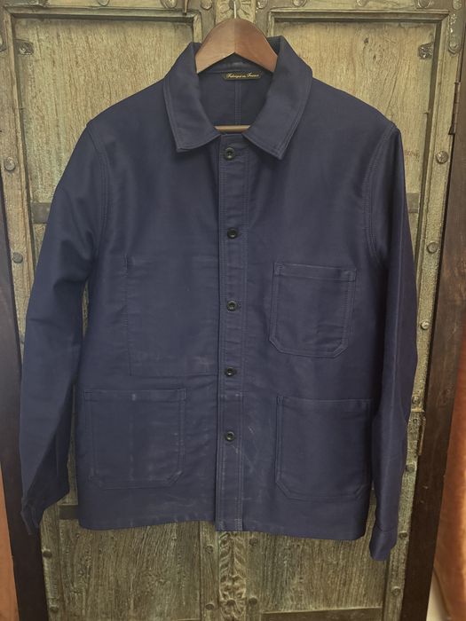 Le Laboureur Le Laboureur Navy Moleskin Worker Jacket | Grailed