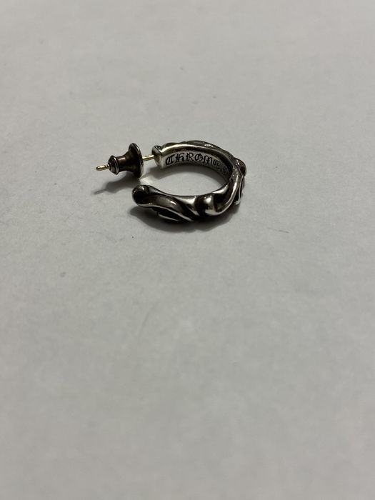 Chrome Hearts RARE Chrome Hearts Scroll Band Earring Hoop Silver | Grailed