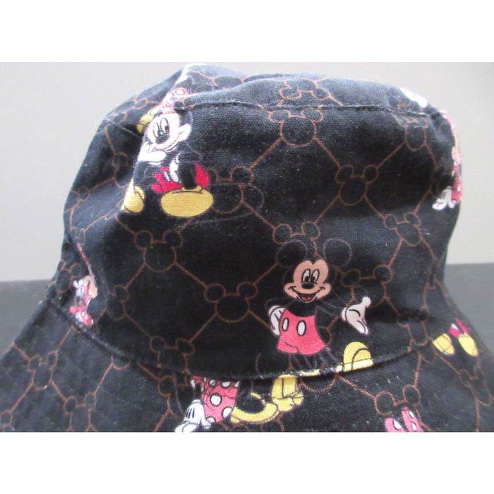 Disney Disney Hat Cap Adult One Size Black Mickey Mouse Logo Bucket Hat ...
