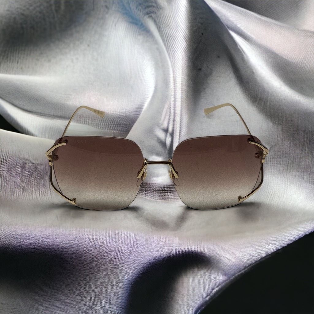Gucci Gucci Rectangle Fork in Shiny Gold, Ivory & Brown Gradient N ...
