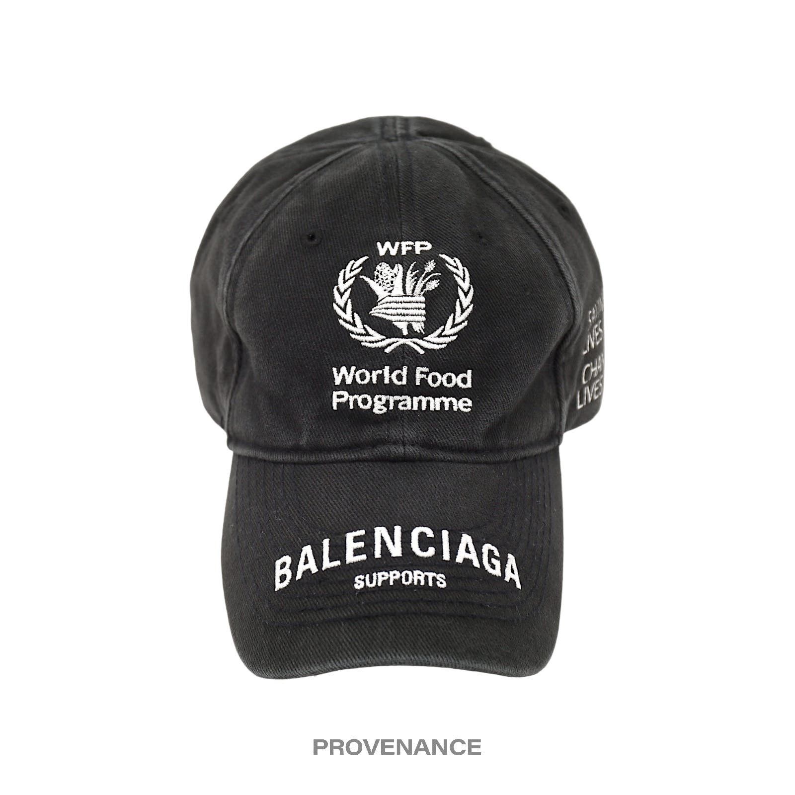 Balenciaga 🔴 Balenciaga WFP World Food Programme Cap - Washed Black ...