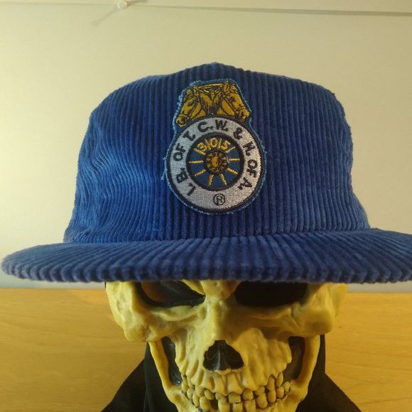 Vintage Deadstock Vintage Teamsters Patch Corduroy Strap Back Hat | Grailed