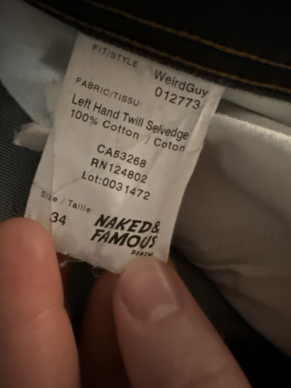 Naked & Famous Naked & Famous Weird Guy Selvedge Denim Size 34 | Grailed