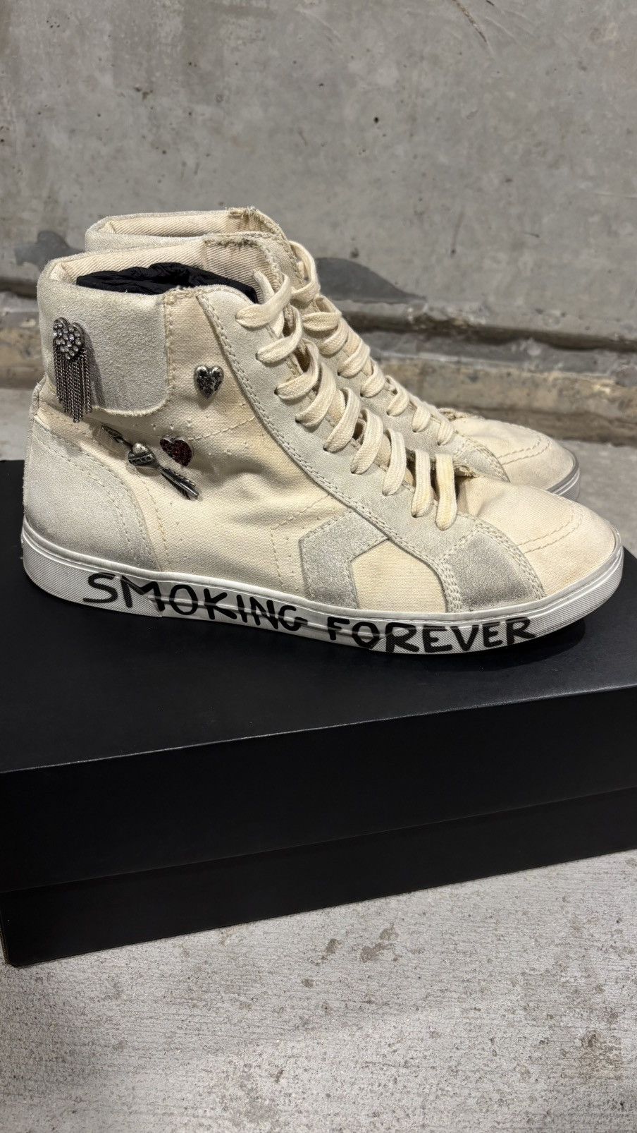Saint Laurent Paris Saint Laurent Paris “Smoking Forever” High Top ...
