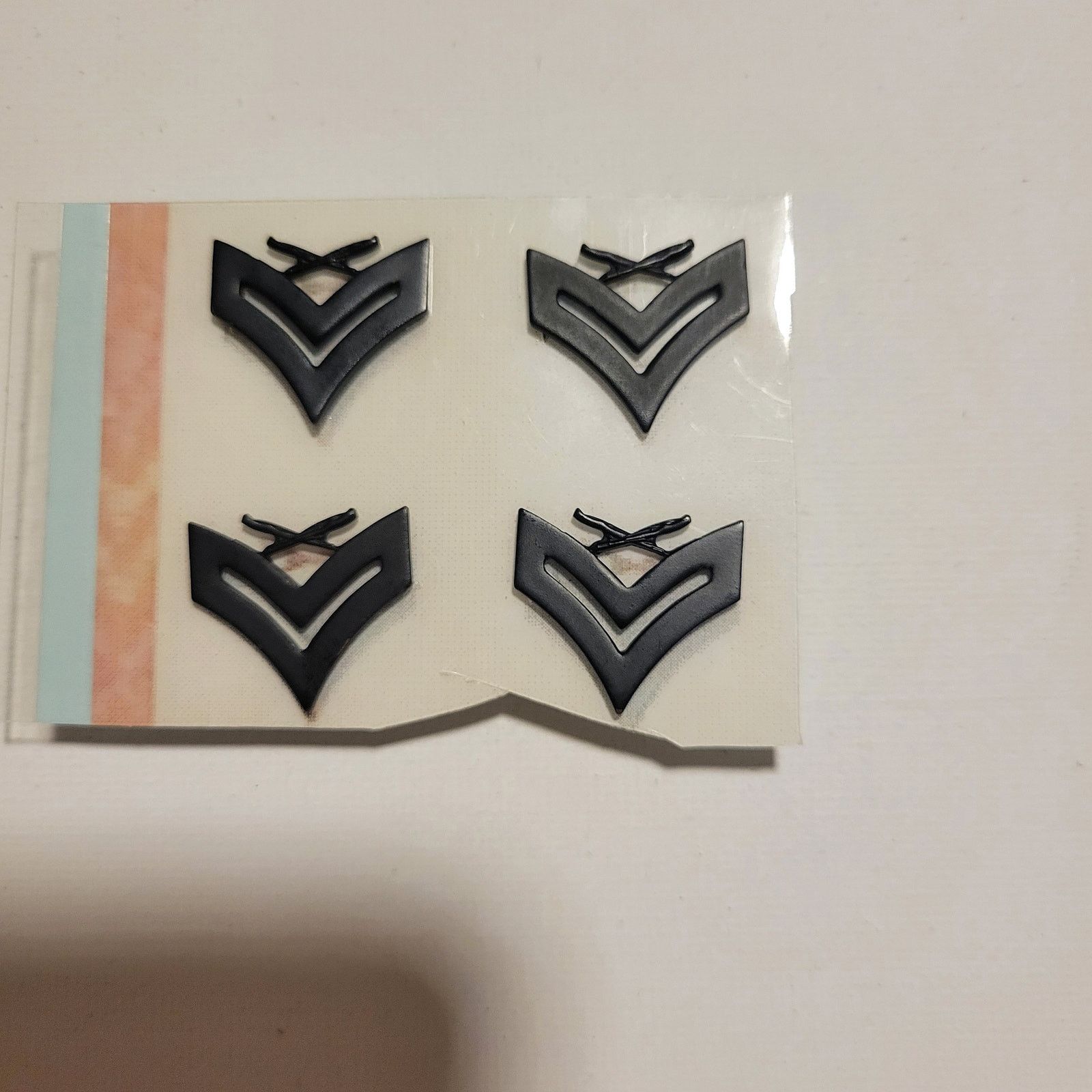 Designer USMC Chevron Black Metal Pins Set 4 Pinbacks E4 Collar Rank ...