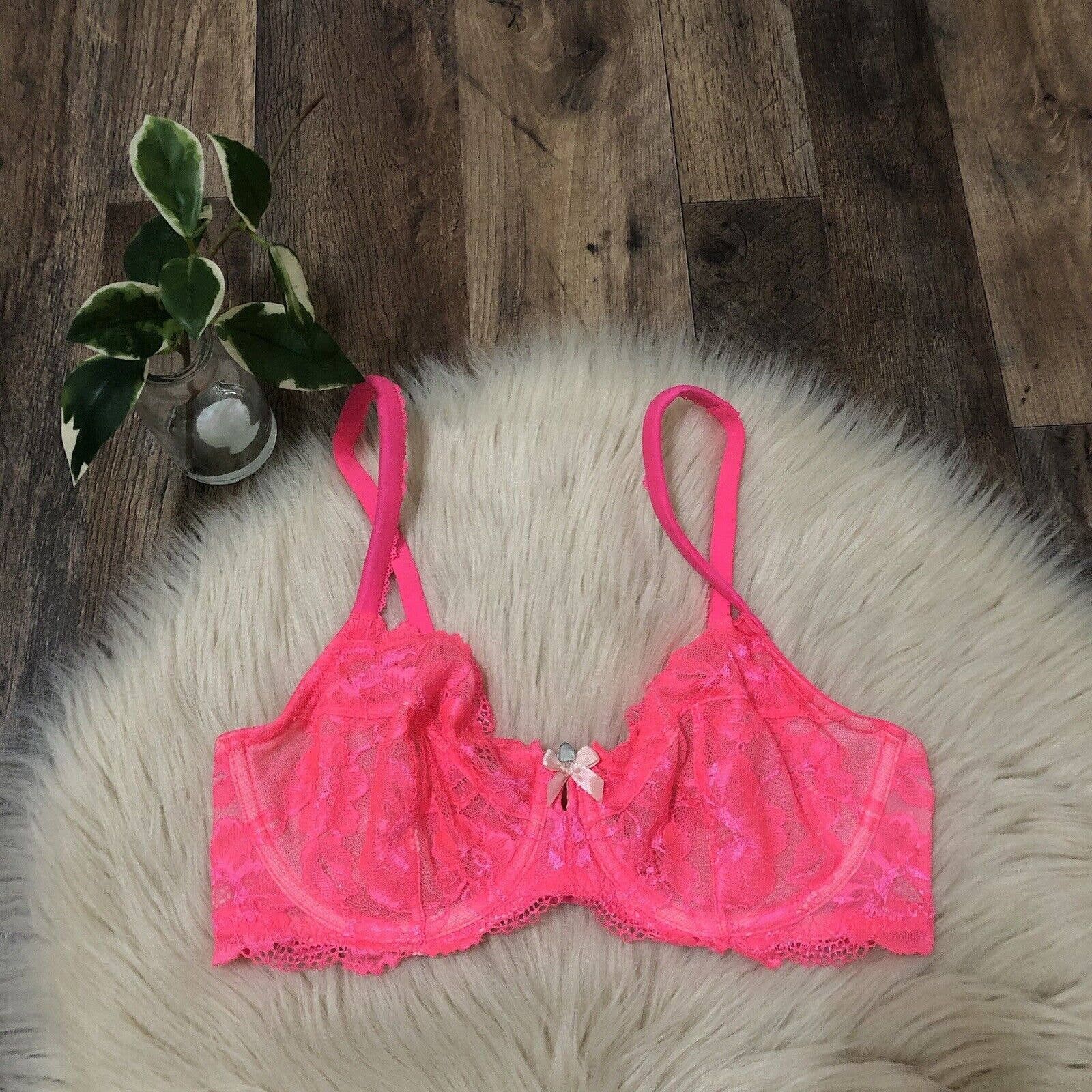 Victoria's Secret Victoria's Secret Hot Pink Lace Unlined Underwire ...