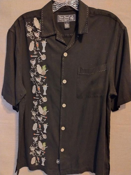 Nat Nast Vintage 100% Silk Embroidered Retro Style Shirt | Grailed