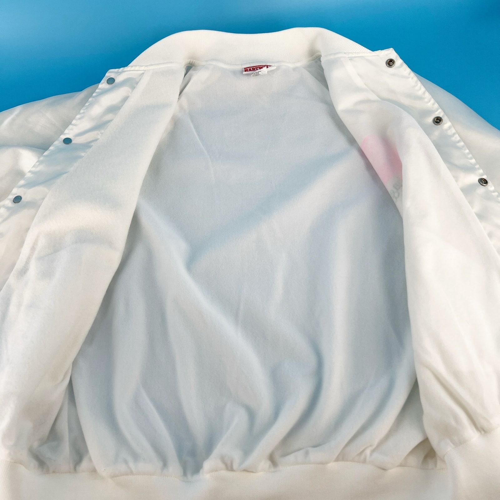 Vintage 90s Beach Shaggers white satin bomber jacket 1990s vintage ...