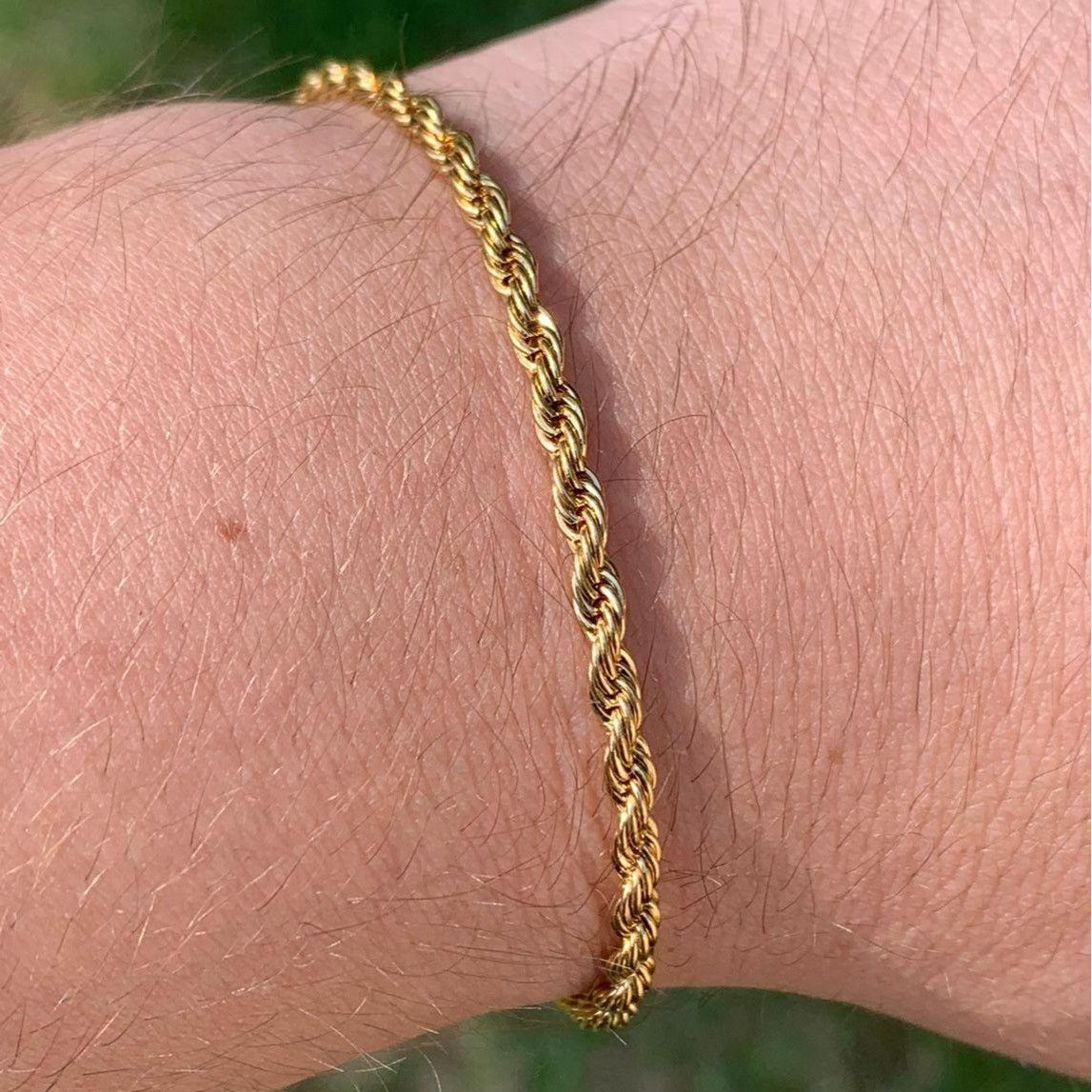 Cuban Link Chain Gold Rope Bracelet | Rope Chain | Grailed