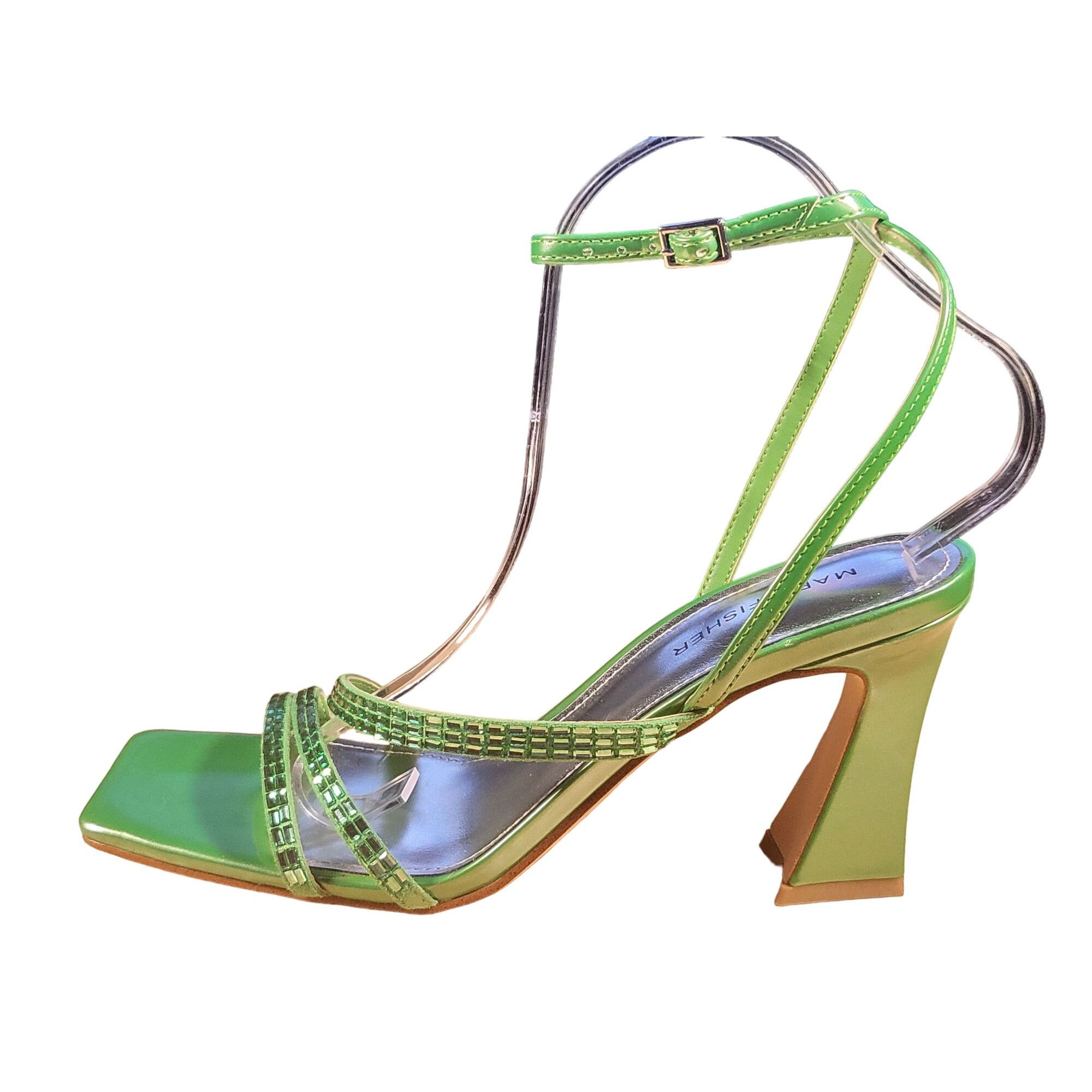 Marc Fisher Marc Fisher Zalay Pyramid Heels Sz 8.5 Green Square Toe Ank ...
