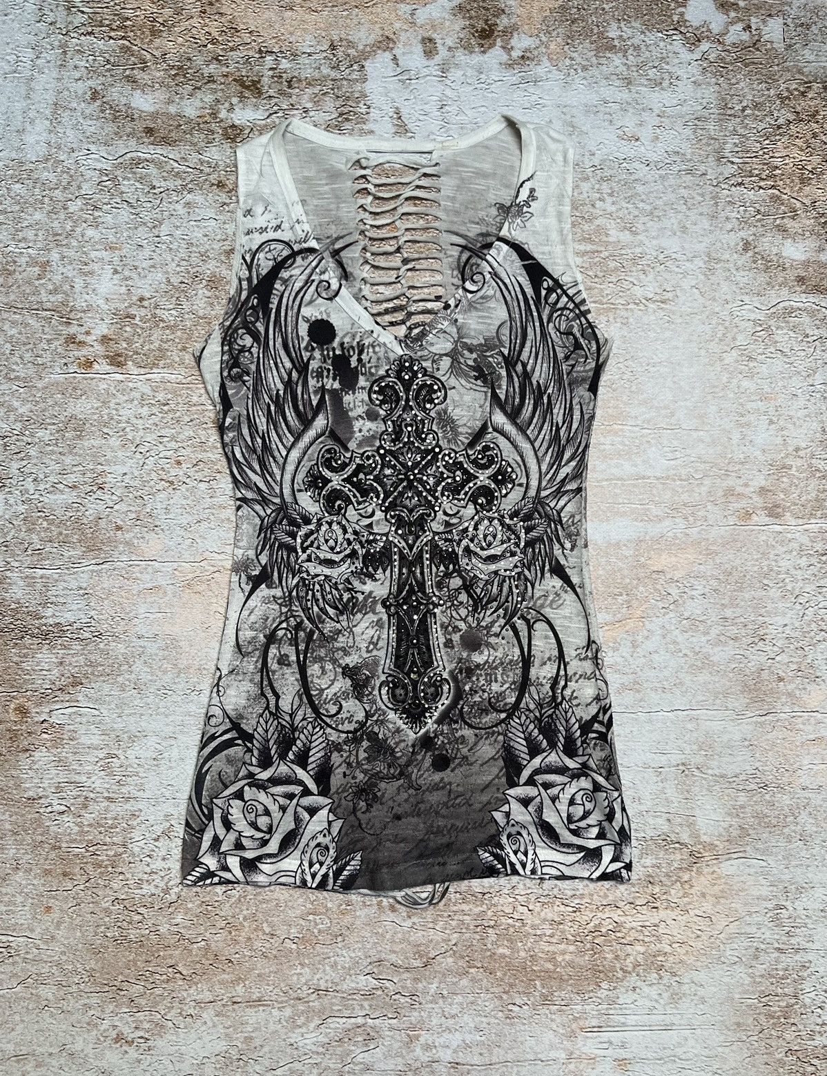 Archival Clothing × Avant Garde Vintage Japanese chrome style tank top ...
