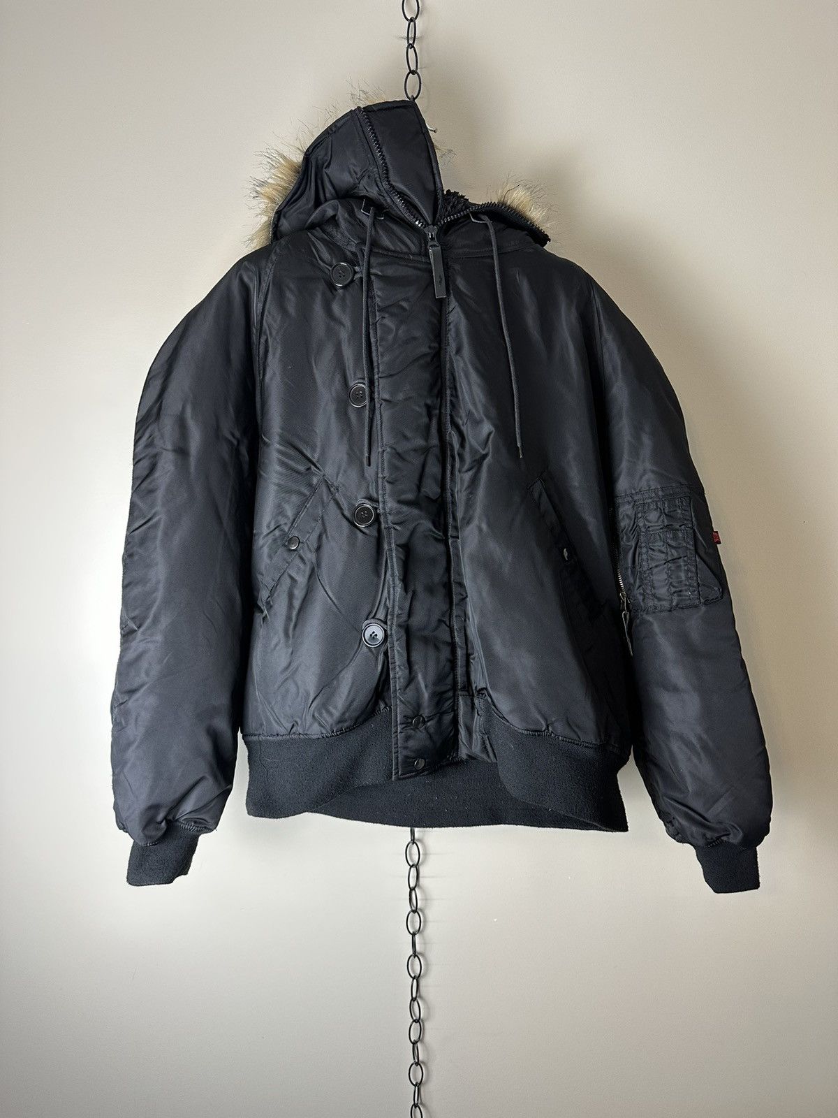 Military × Vintage Vintage Military Black N-28 Heavy Flying Jacket ...